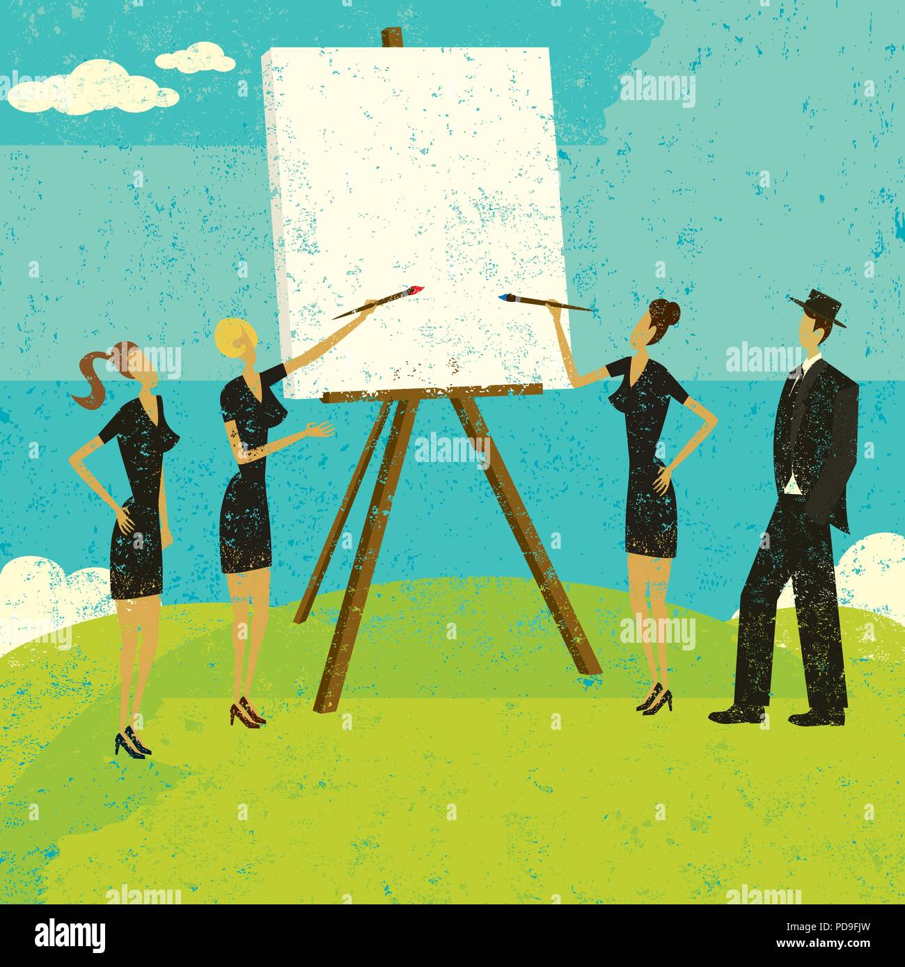 Man painting a woman Stock Vector Images - Alamy