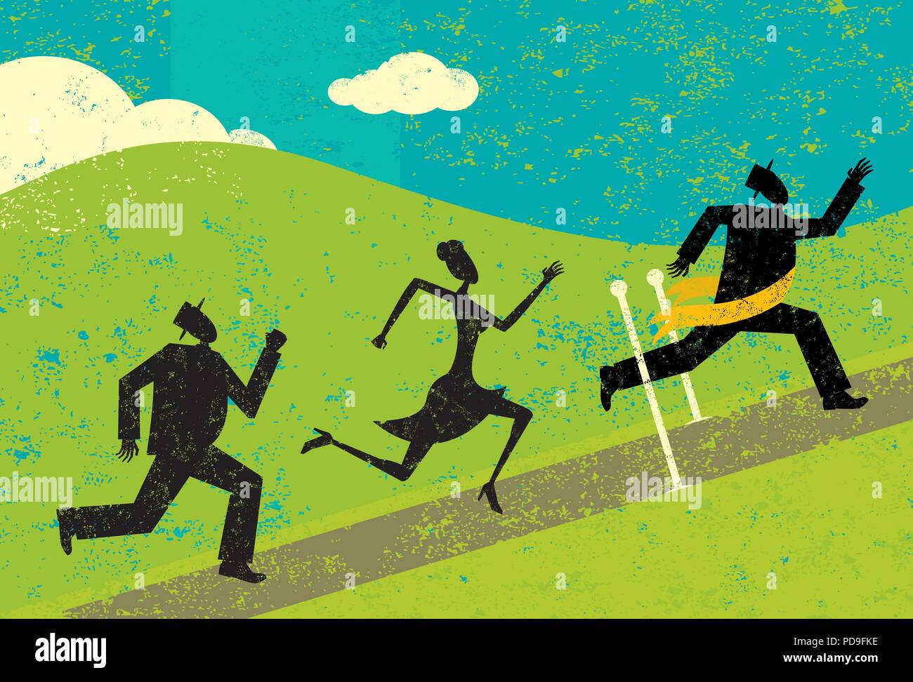 Women winning race Stock Vector Images - Alamy
