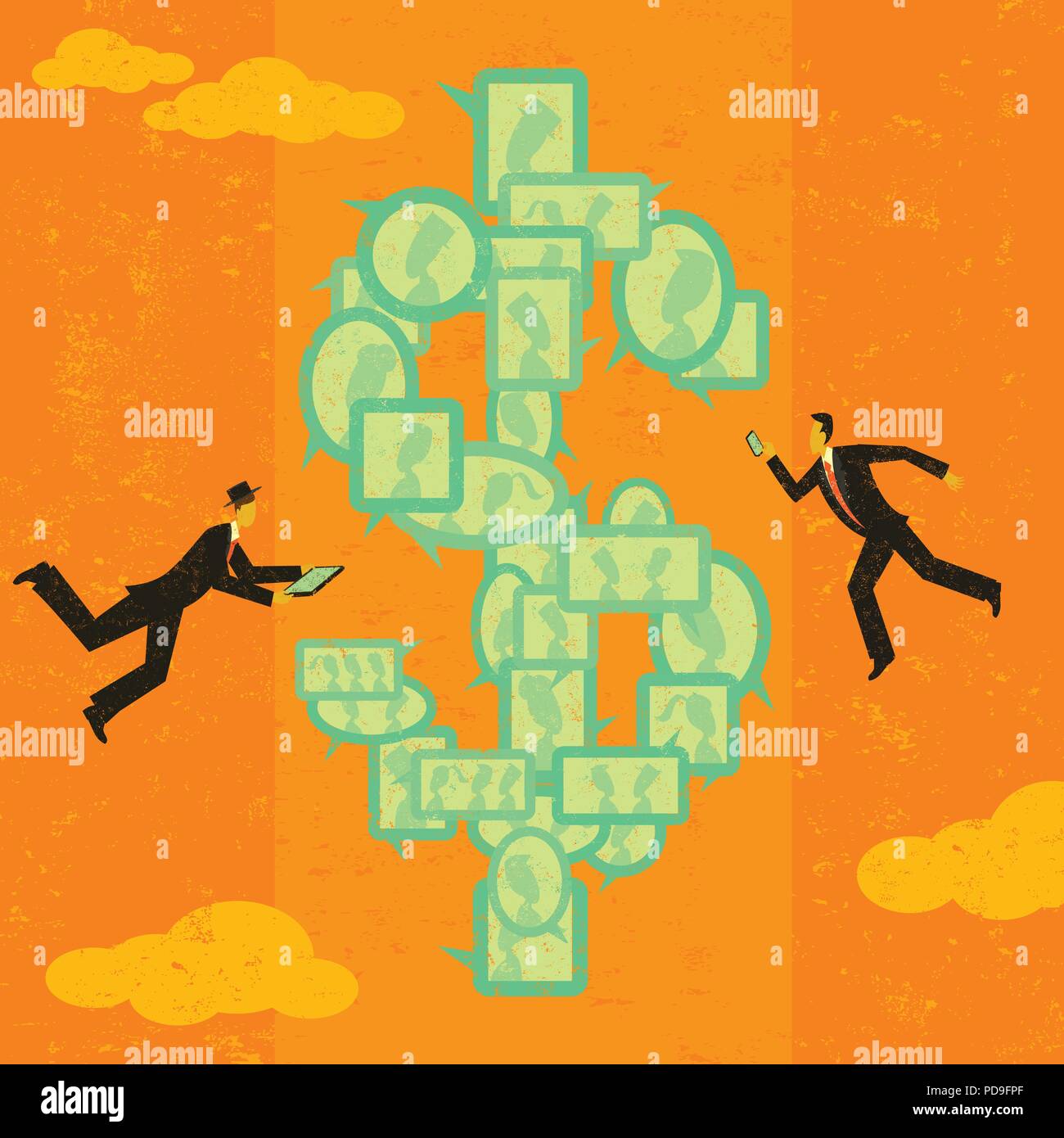 Cartoon people social media bubble hi-res stock photography and images ...