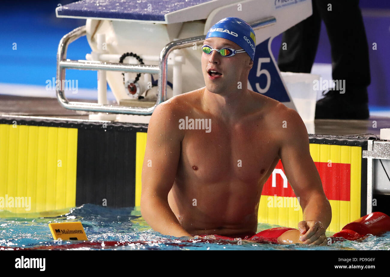 Ukraine's Andriy Govorov reacts after taking gold in the Men's 50m ...