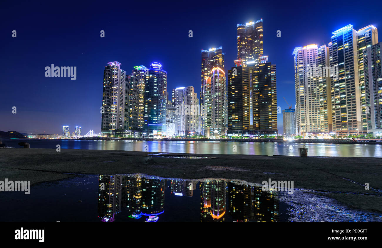 Busan, South Korea - Aug 8, 2018 : Skyscrapers of the Marine City in ...