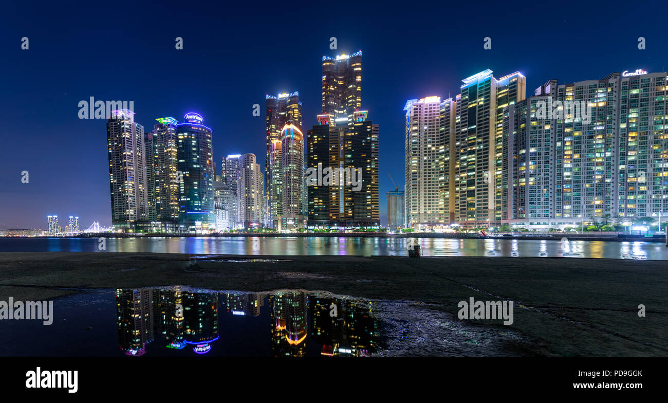 Busan, South Korea - Aug 8, 2018 : Skyscrapers of the Marine City in ...