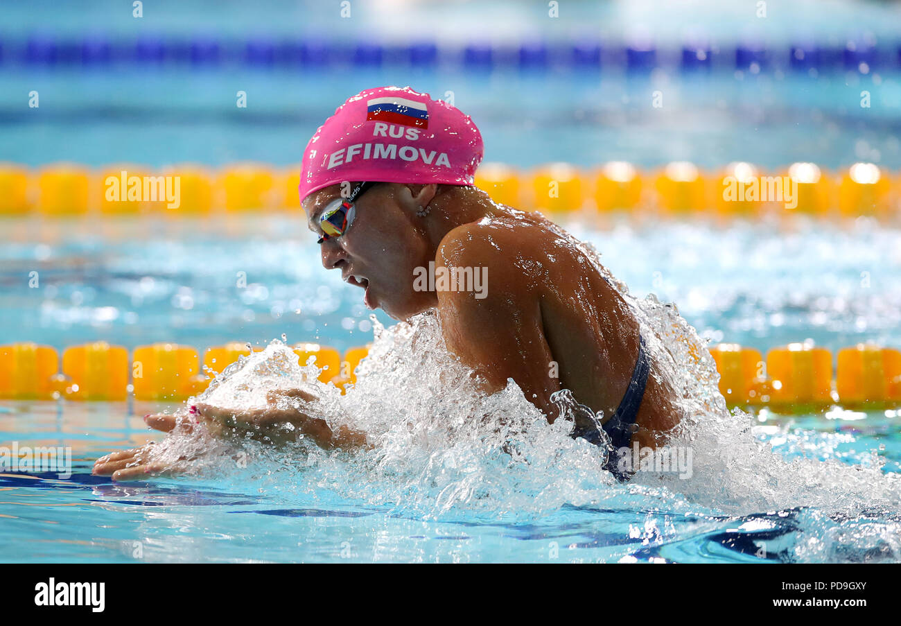 Russia's Yuliya Efimova in the Women's 200m Breaststroke Final during ...