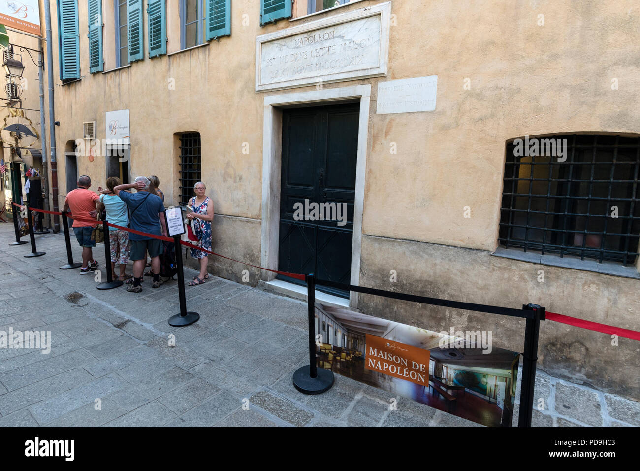 Visitors queuing outside Napoleon Bonaparte's birthplace.His home ...