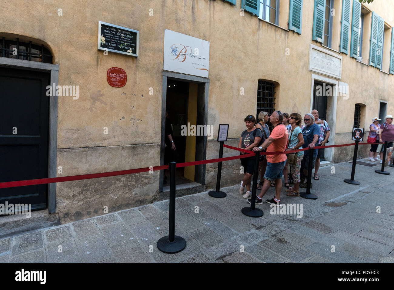 Visitors queuing outside Napoleon Bonaparte's birthplace.His home ...