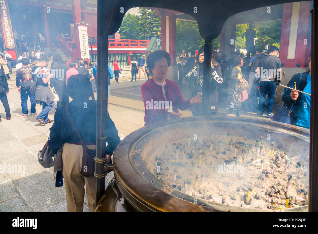 Asakusa Shinto Shrine Incense Sticks with messages Buddhist Temple ...