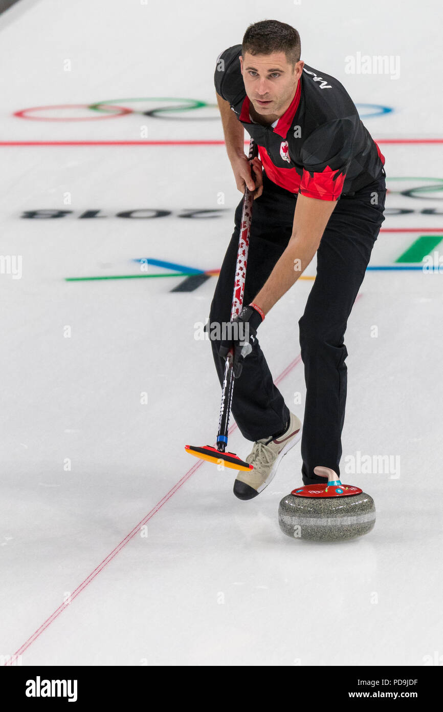John Morris (CAN) competing in the Mixed Doubles Curling round robin at ...