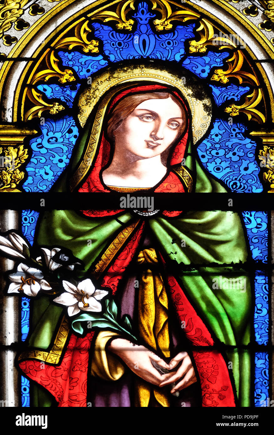 Saint Camilla, stained glass window in the Basilica of Saint Clotilde ...