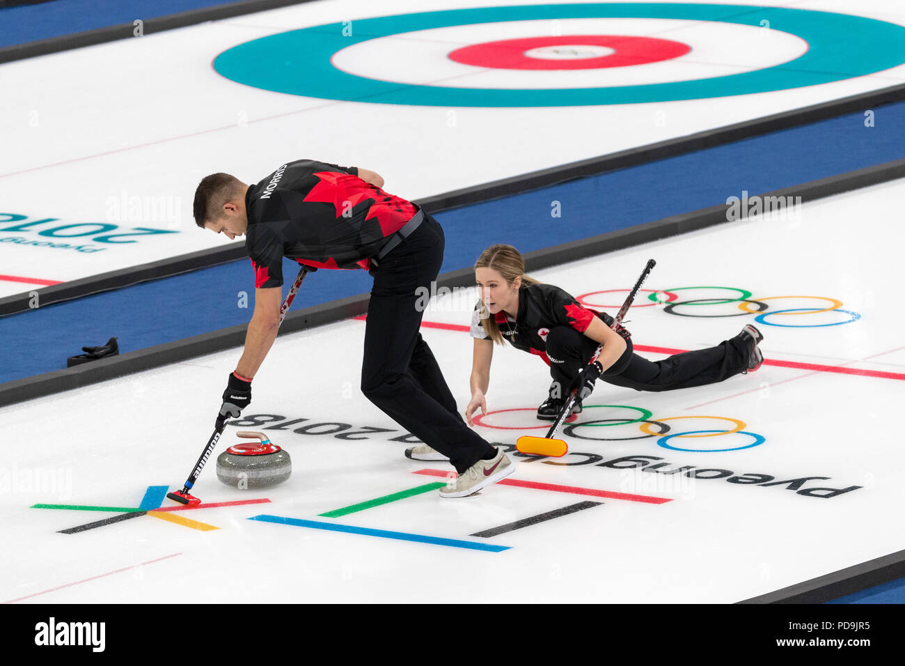 John Morris and Kaitlyn Lawes (CAN) competing in the Mixed Doubles ...