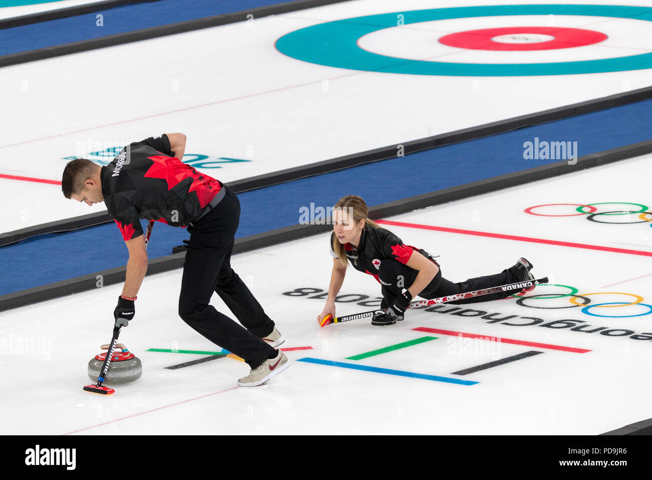 John Morris and Kaitlyn Lawes (CAN) competing in the Mixed Doubles ...