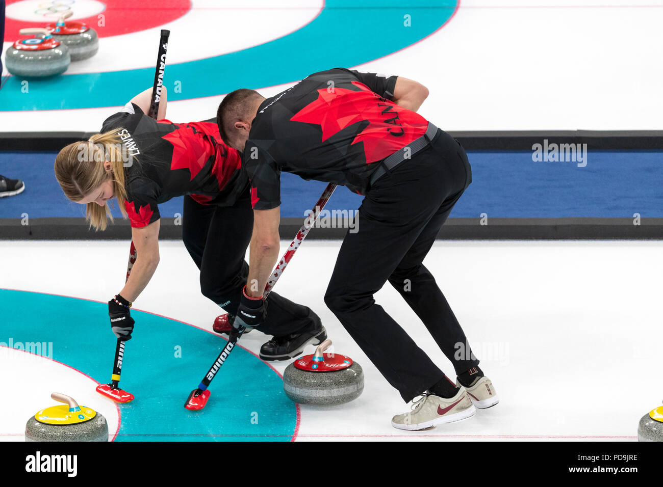 John Morris and Kaitlyn Lawes (CAN) competing in the Mixed Doubles ...