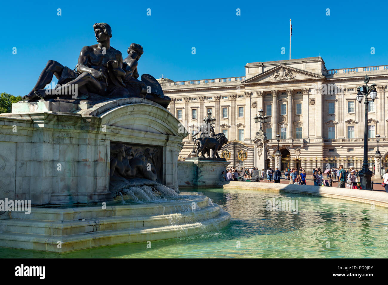 London England August 05, 2018 The Victoria Memorial, outside Buckingham Palace, the London ...