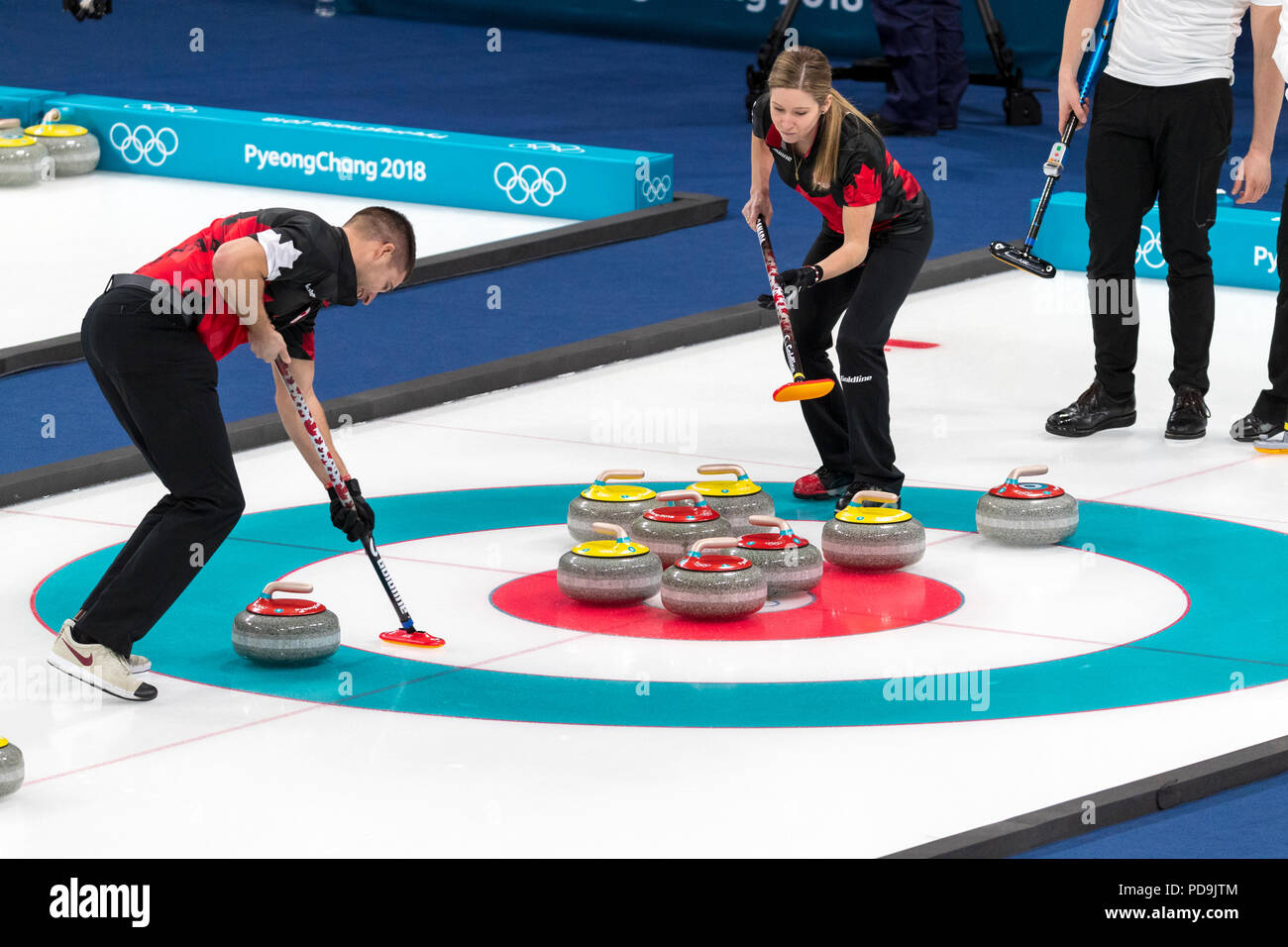 John Morris and Kaitlyn Lawes (CAN) competing in the Mixed Doubles ...