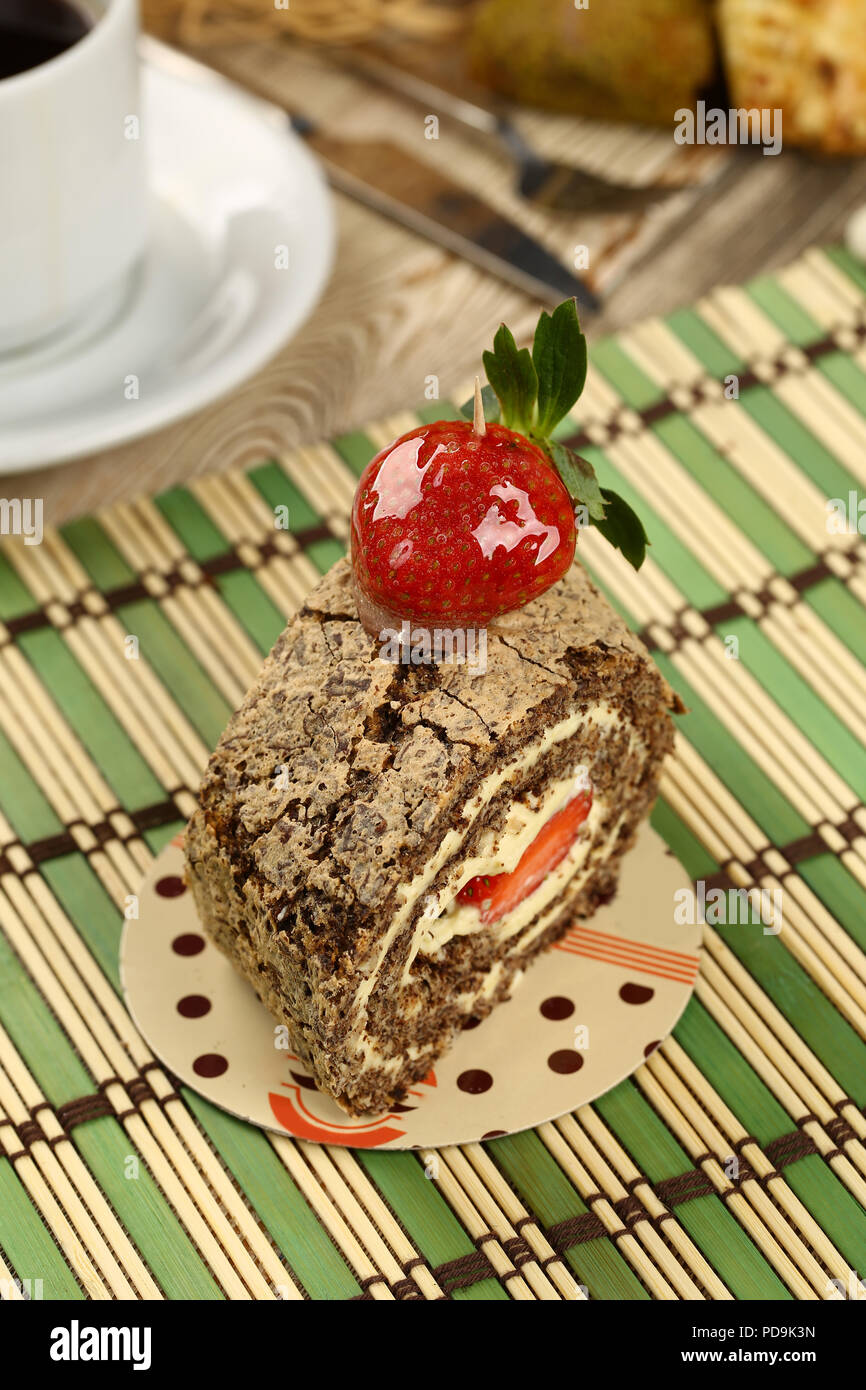 Sponge Roll Cake with Cocoa Stock Photo - Alamy