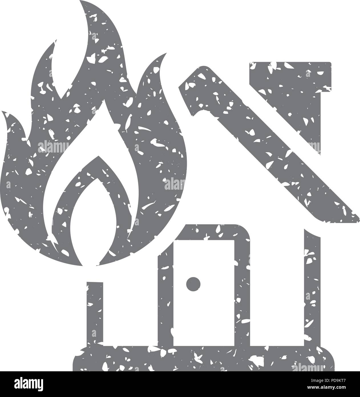 Grunge icon - House fire Stock Vector Image & Art - Alamy