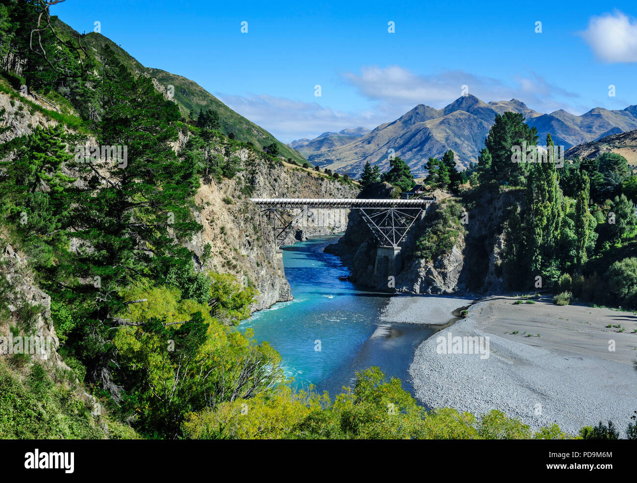 Bridge above the Lewis river, South Island, New Zealand Stock Photo - Alamy