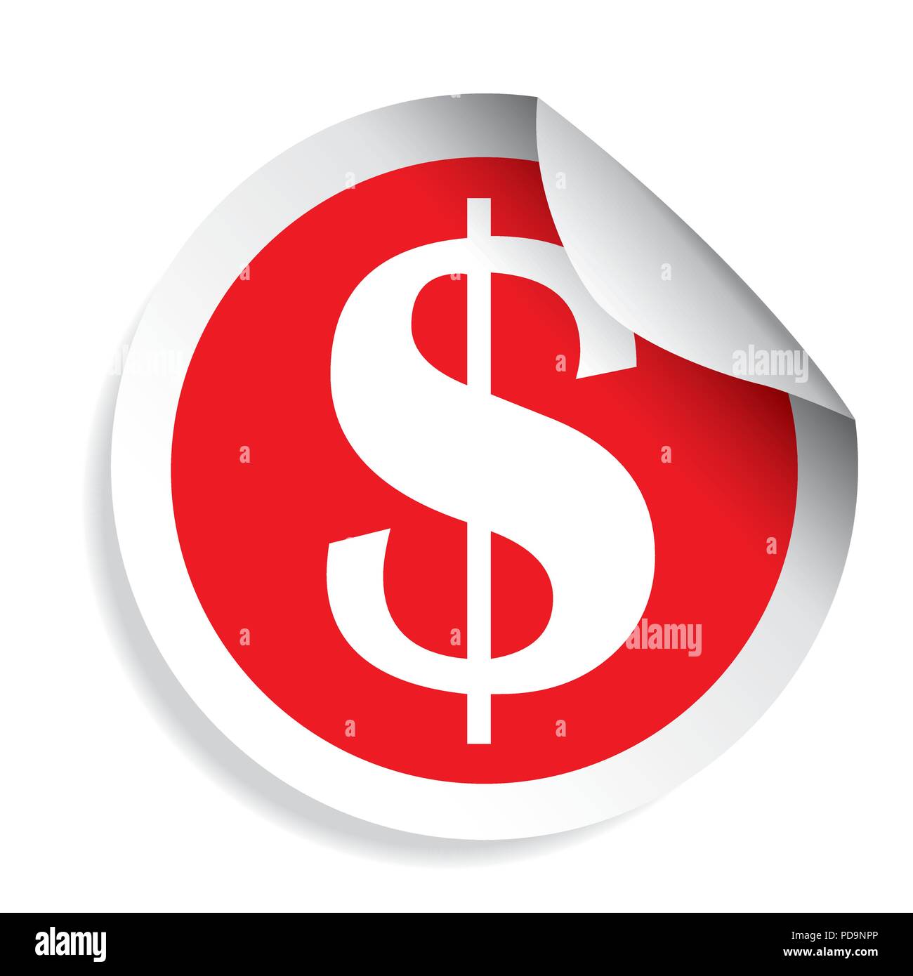 US Dollar sign sticker label Stock Vector Image & Art - Alamy