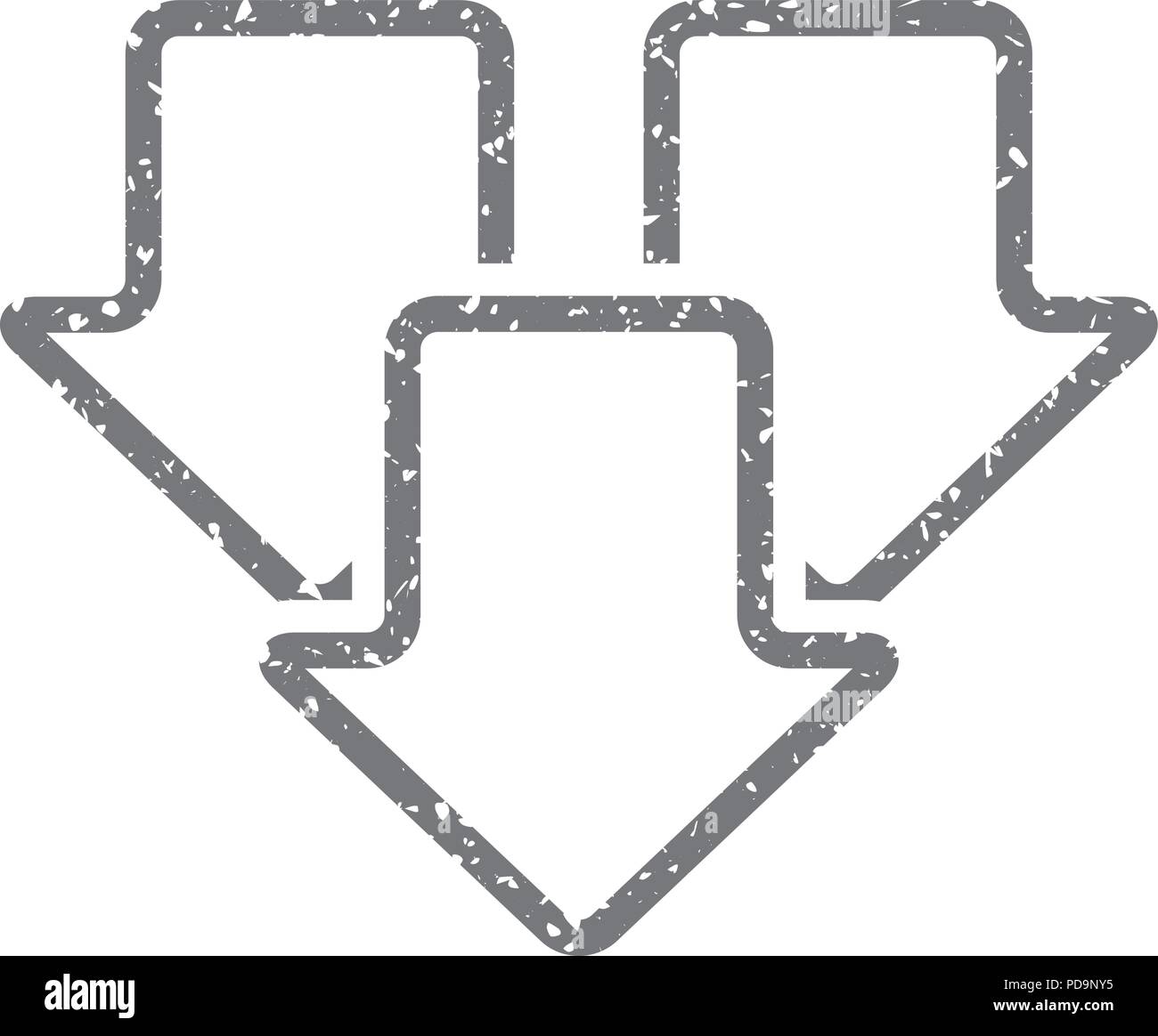 Grunge icon - Multiple down arrow Stock Vector Image & Art - Alamy