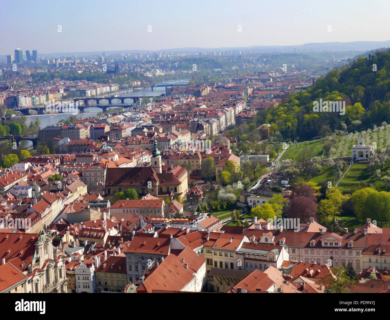 Panorama View of Prague and Petrin Hill, Czech Republic Stock Photo - Alamy
