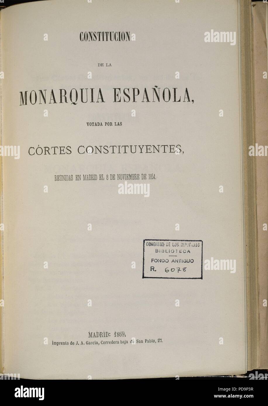 Constitucion española 1869 hi-res stock photography and images - Alamy