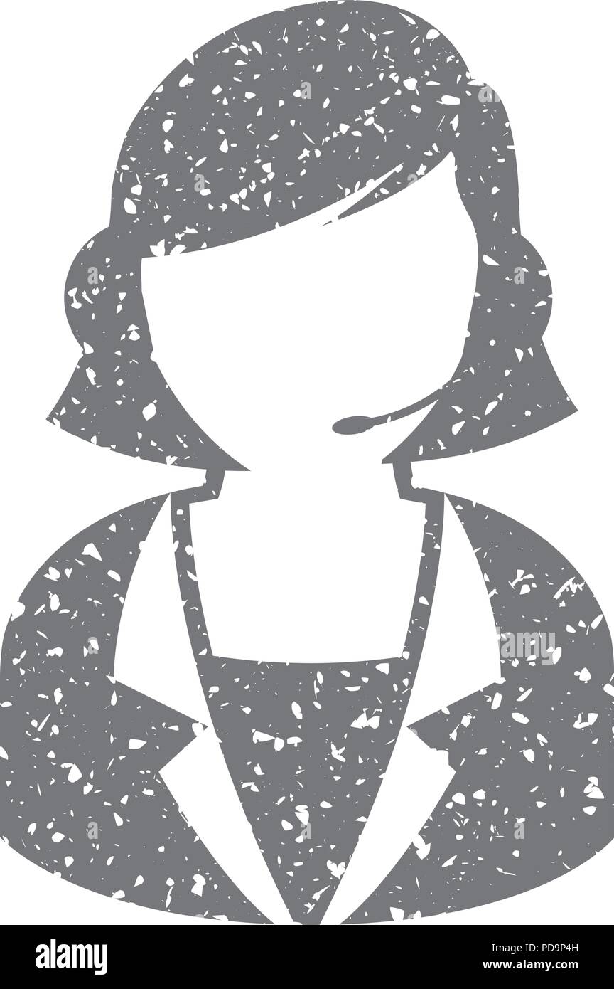 Grunge icon - Female receptionist Stock Vector Image & Art - Alamy