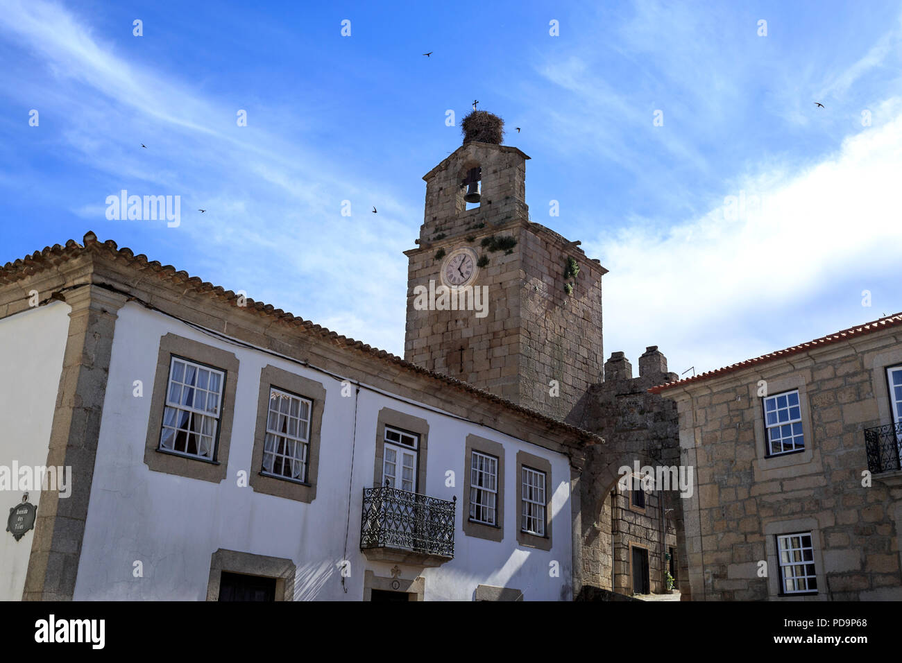 View of the Bell and Clock Tower (Torre Sineira) built in the 13th ...