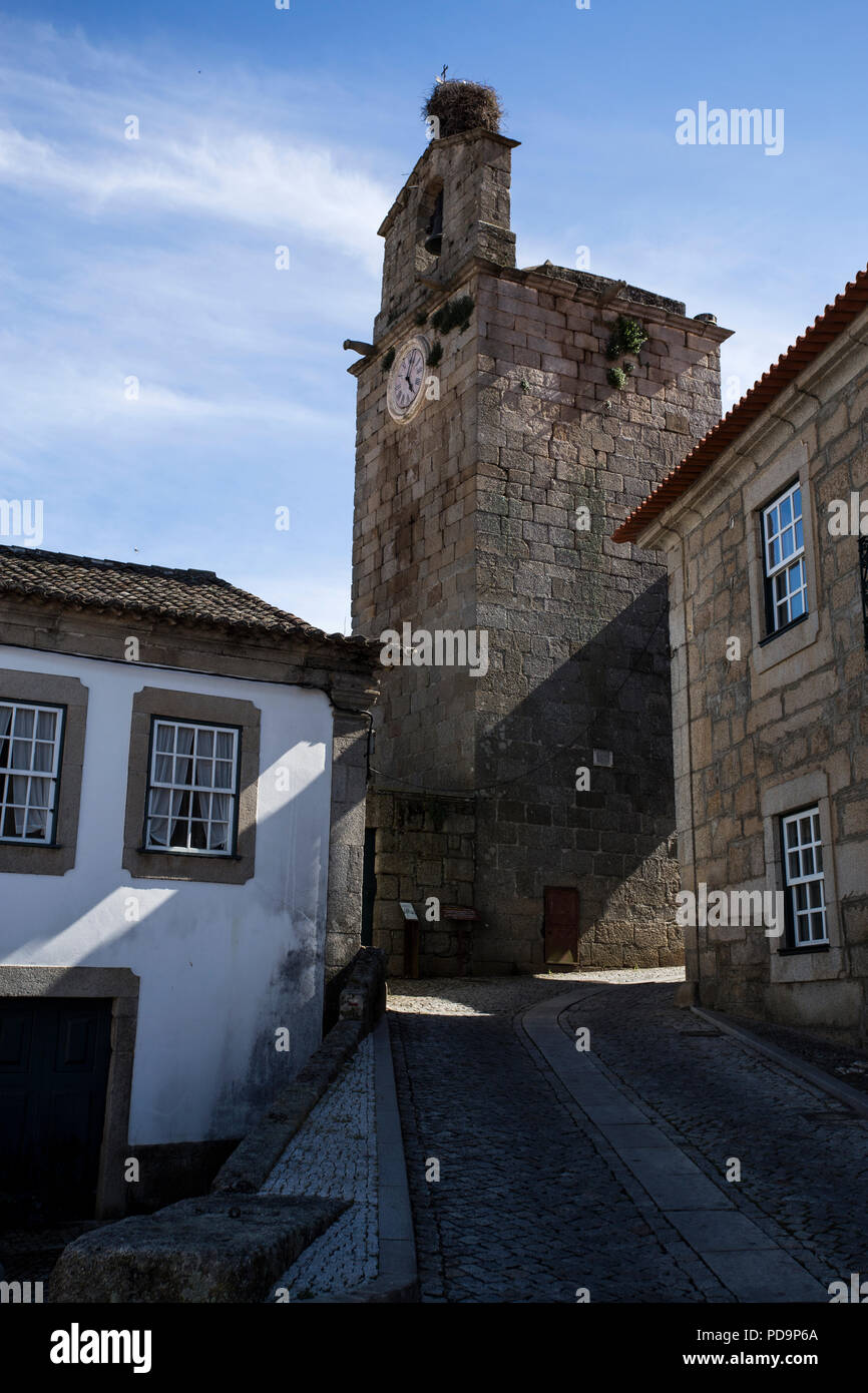 View of the Bell and Clock Tower (Torre Sineira) built in the 13th ...