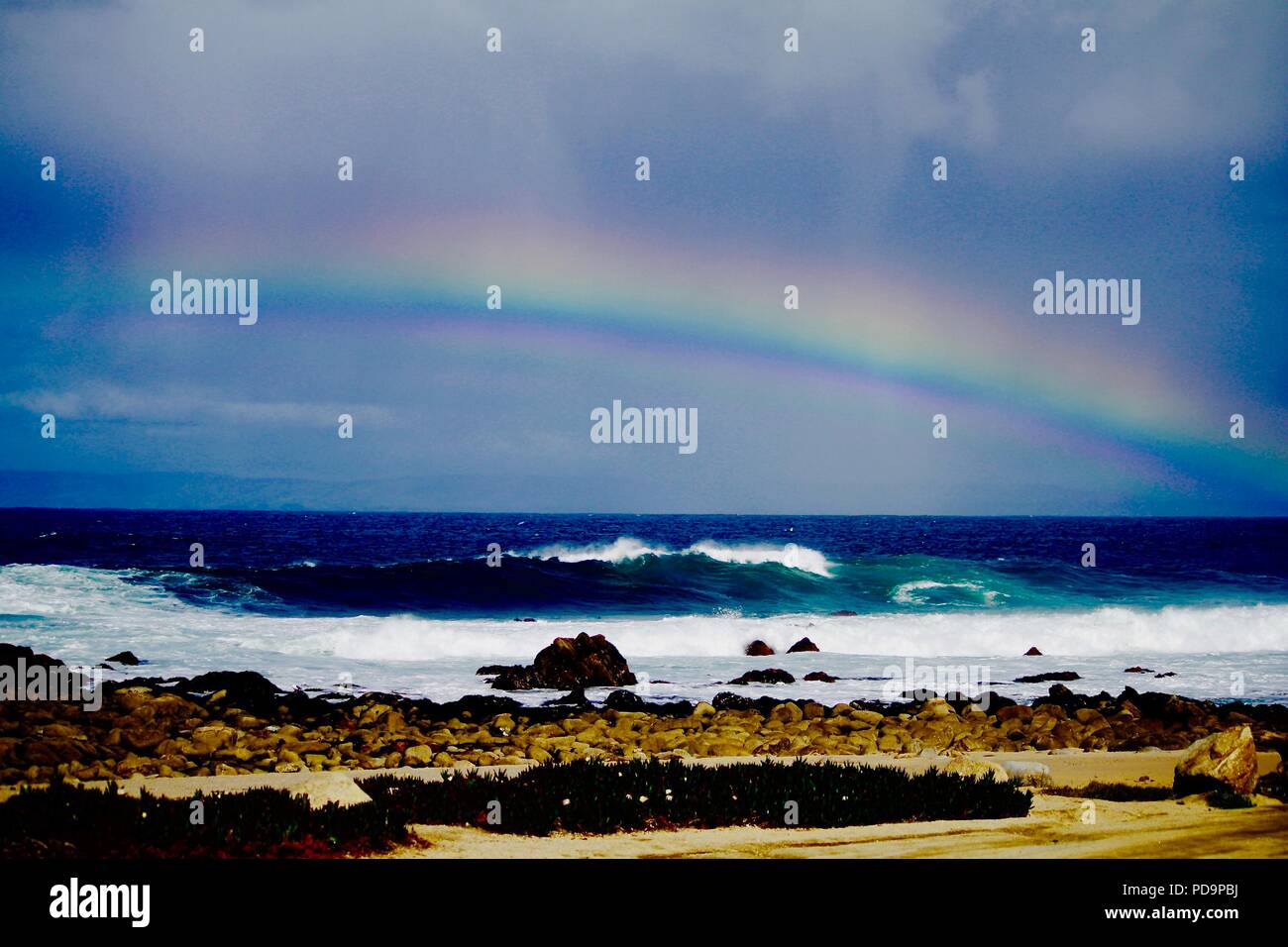 Rainbow over Pismo Beach Stock Photo - Alamy