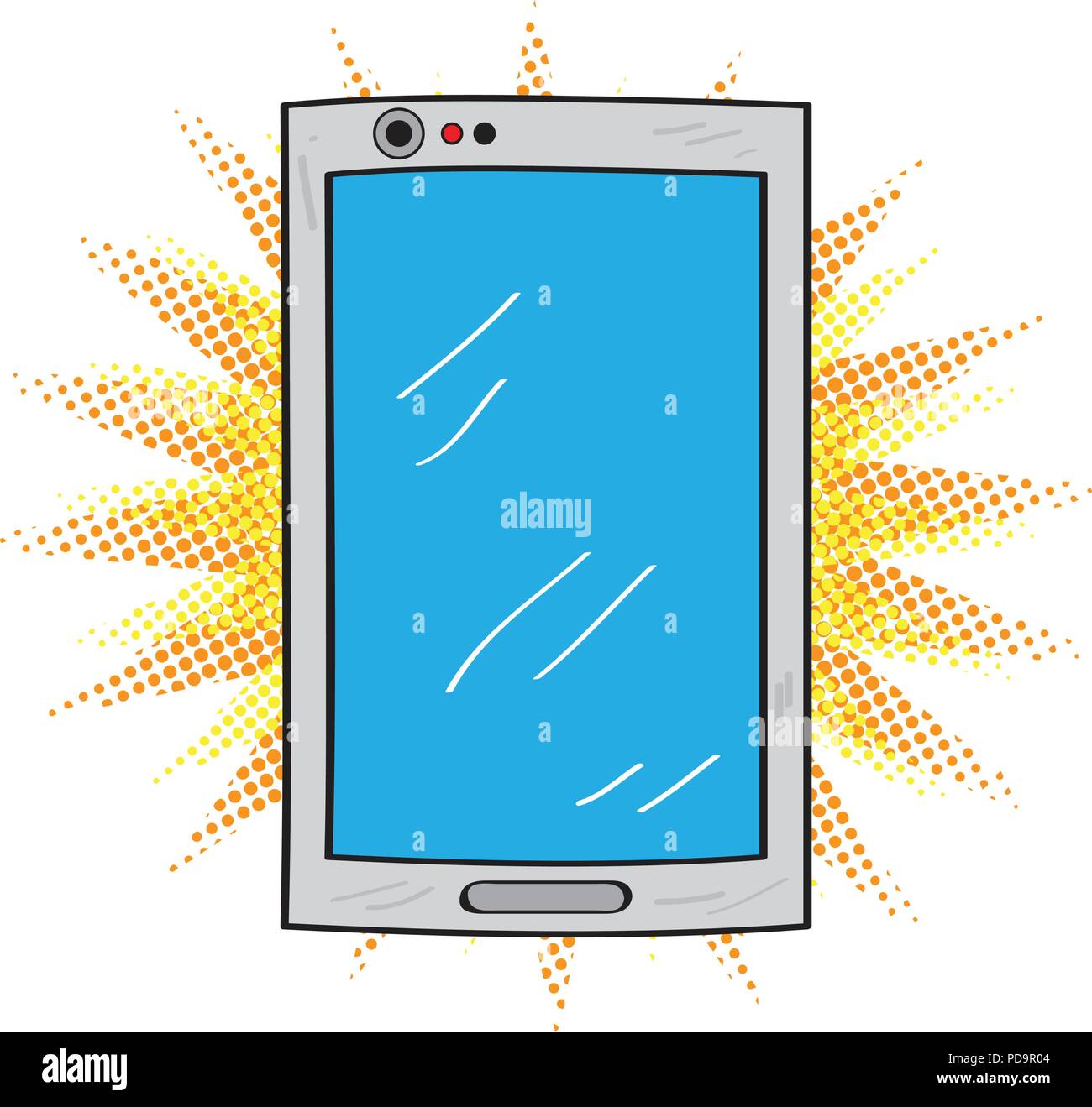 Isolated comic smartphone icon Stock Vector Image & Art - Alamy