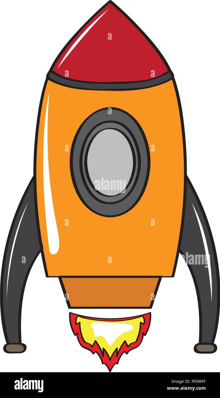 Comic style rocket isolated Stock Vector Images - Alamy