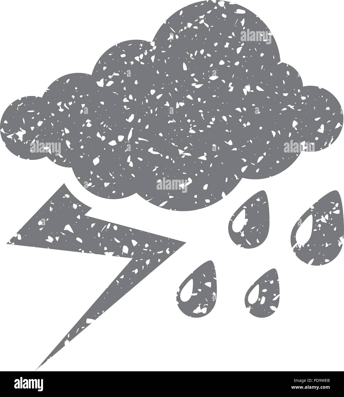 Grunge icon - Weather overcast storm Stock Vector Image & Art - Alamy