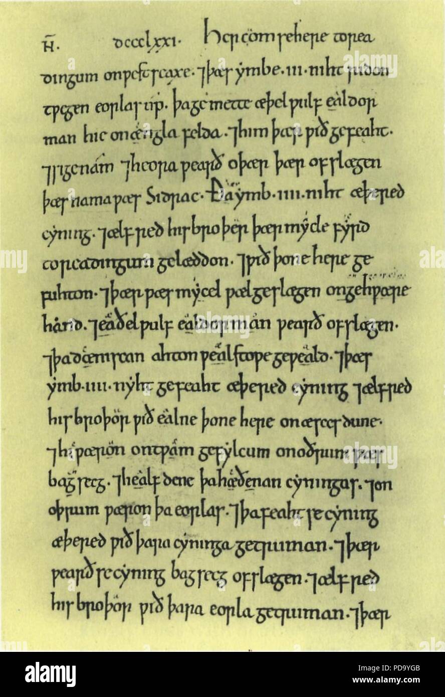 Anglo-Saxon Chronicle - C - 871 Stock Photo - Alamy