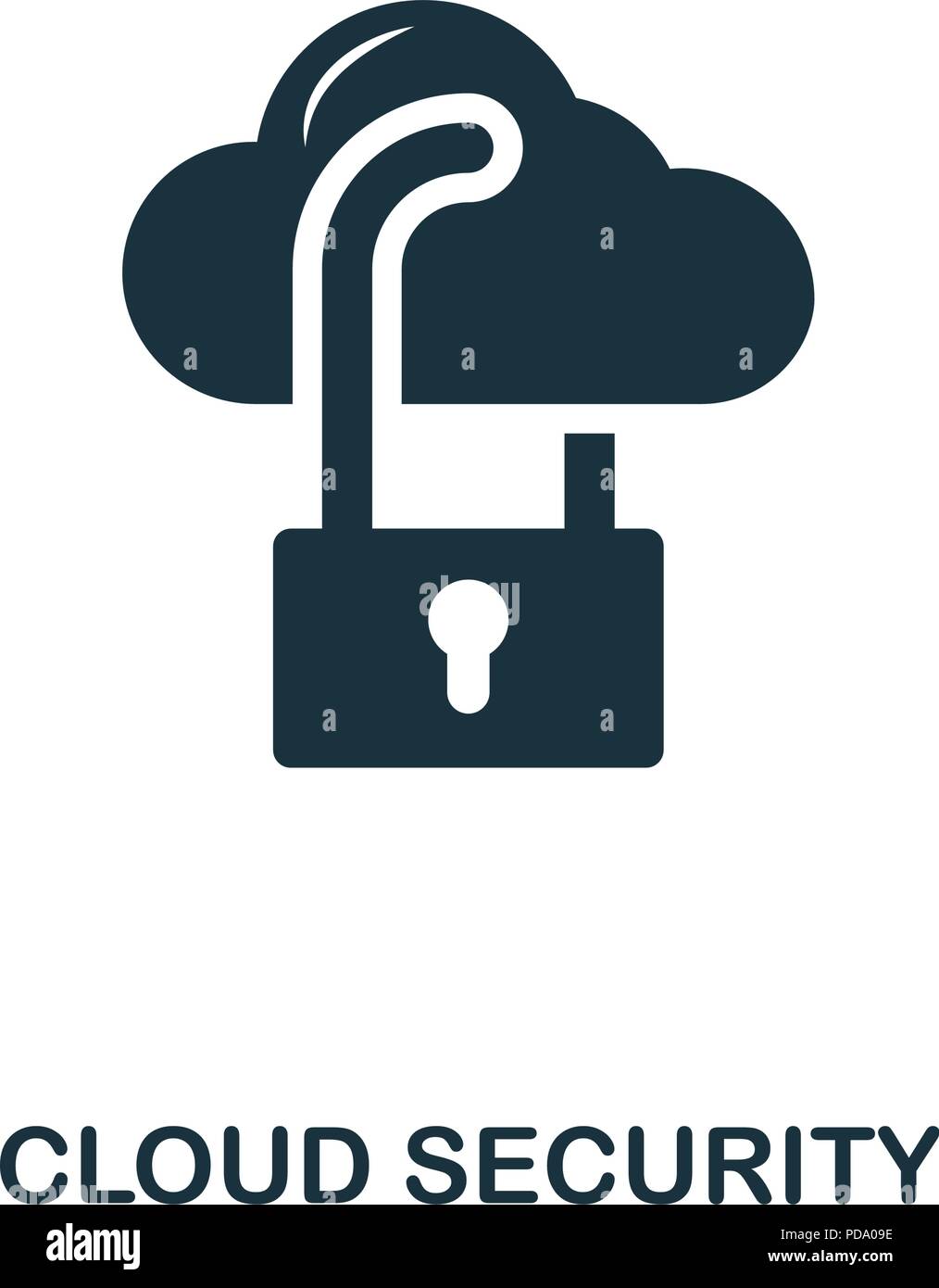 Cloud Security creative icon. Simple element illustration. Cloud ...