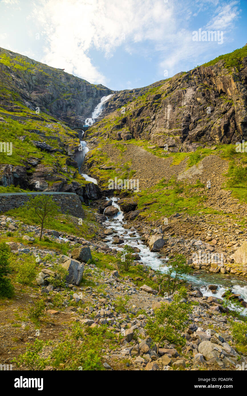 Stigfossen waterfall on Trollstigen road, Norway Stock Photo - Alamy