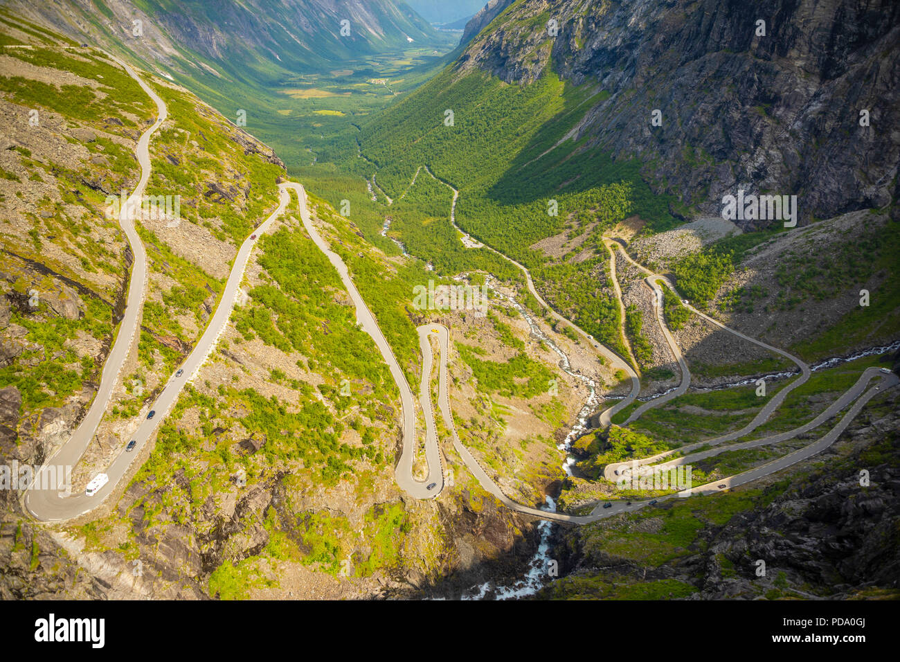 Trollstigen famous serpentine road mountain road in the Norwegian ...