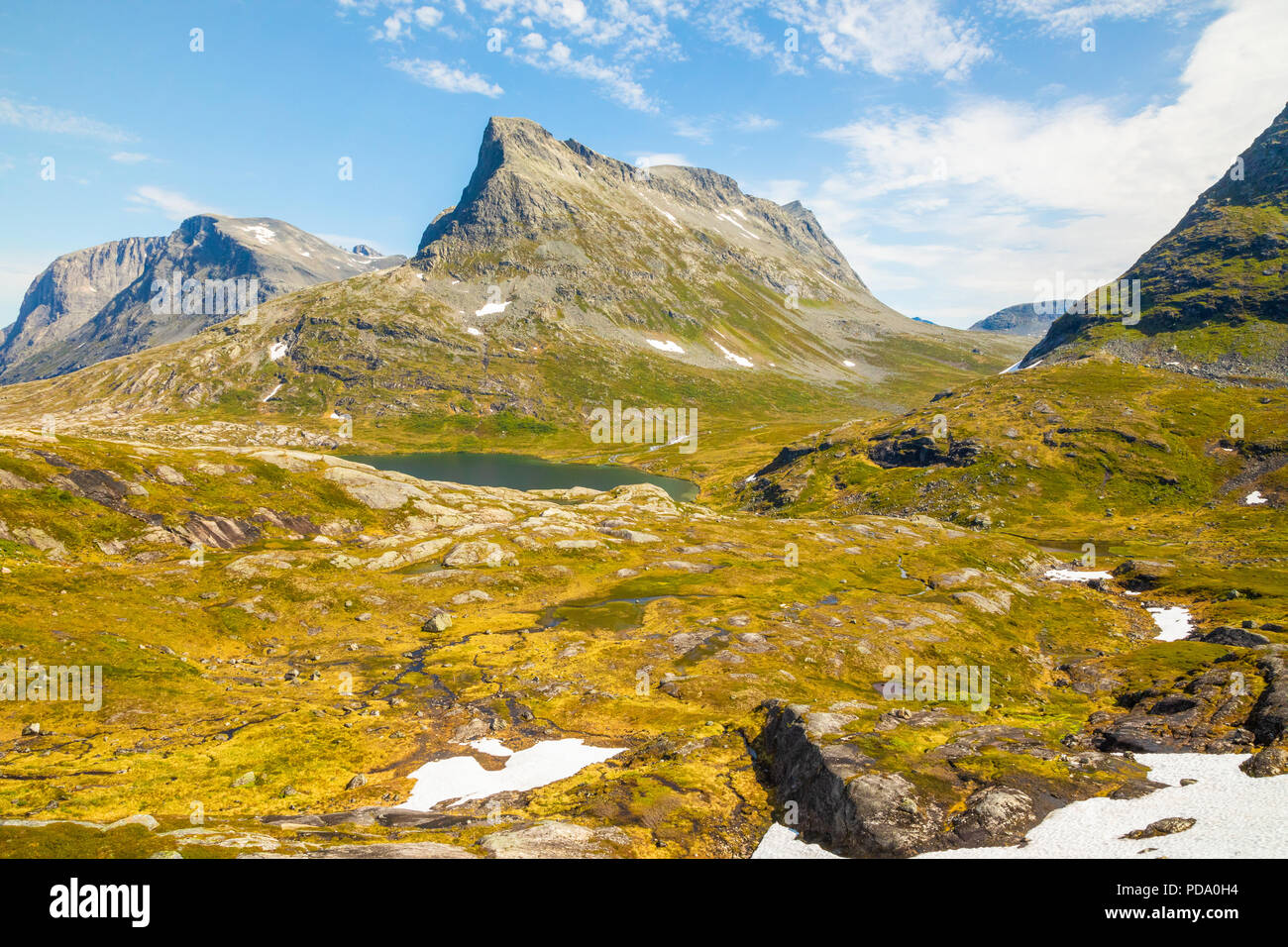 Mountain valley landscape next to Trollstigen, Norway Stock Photo - Alamy