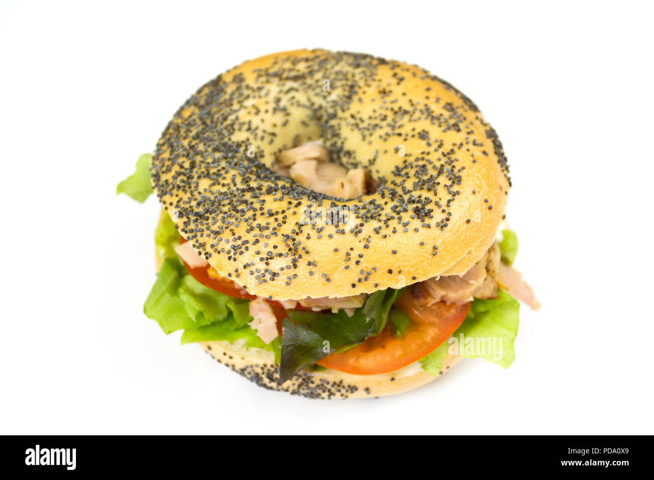 chicken and raw bagel sandwich Stock Photo - Alamy