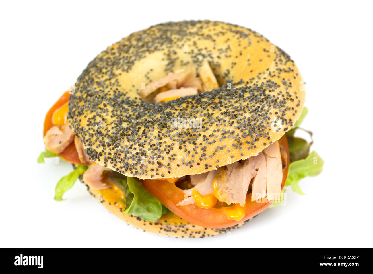 chicken and raw bagel sandwich Stock Photo - Alamy