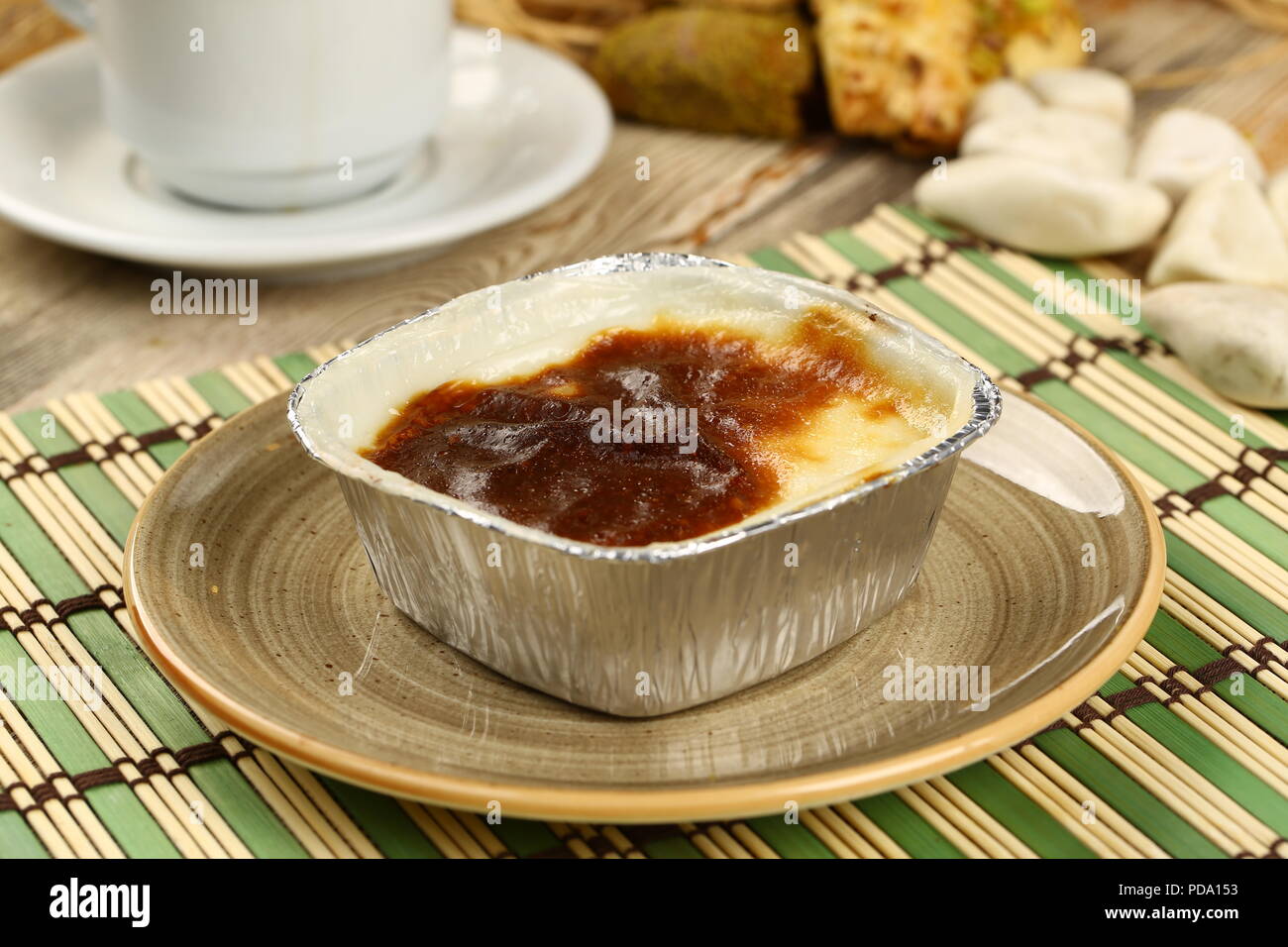 Baked rice pudding - Sutlac Stock Photo - Alamy