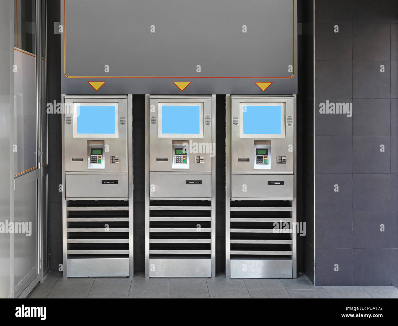 Automated ordering kiosk in fast food restaurant Stock Photo - Alamy