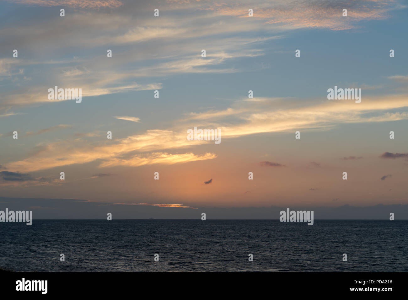 Evening light over the sea; Laesoe, Denmark Stock Photo - Alamy