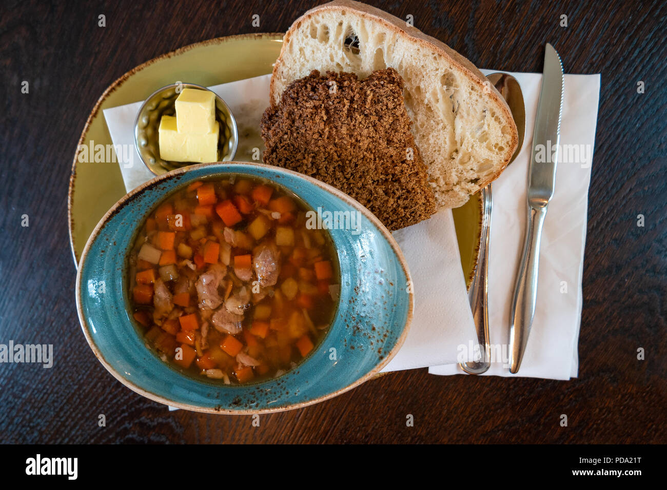 Process making traditional soup hi-res stock photography and images - Alamy