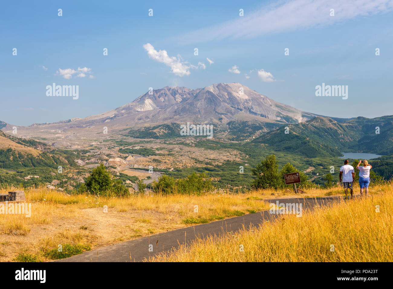 Mt. St. Helens Summertime landscape and hazy sky Stock Photo - Alamy