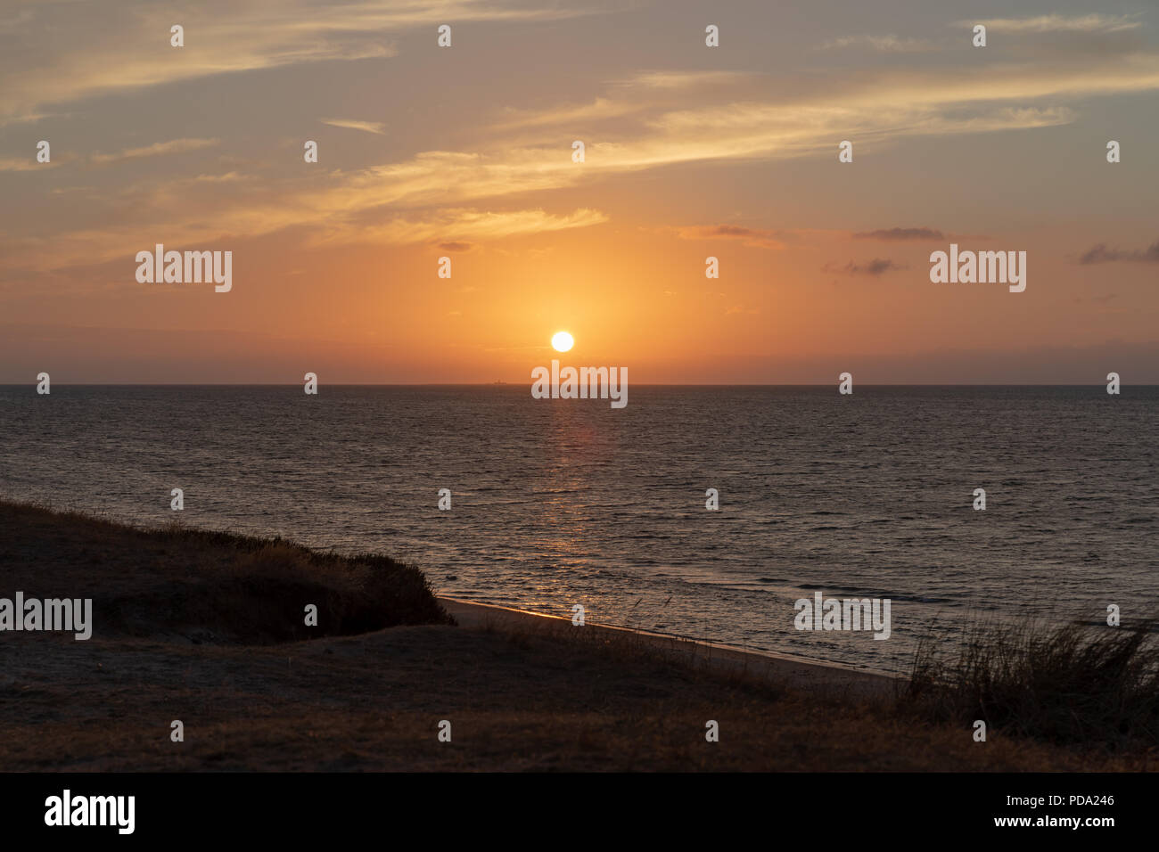 Beach, sunset; Laesoe, Denmark Stock Photo - Alamy