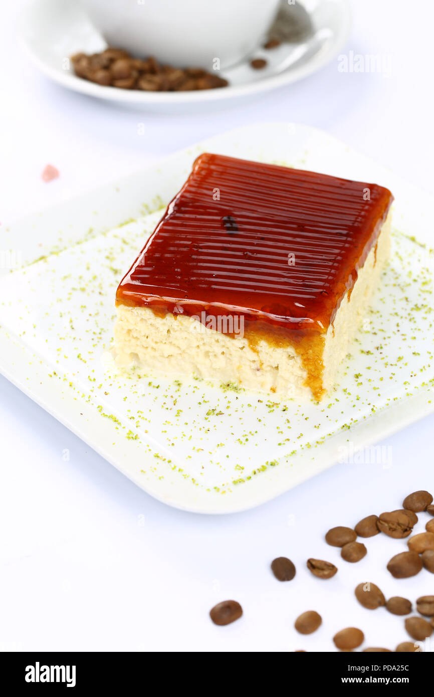 Trilece Caramel Dairy Dessert Cake Stock Photo - Alamy