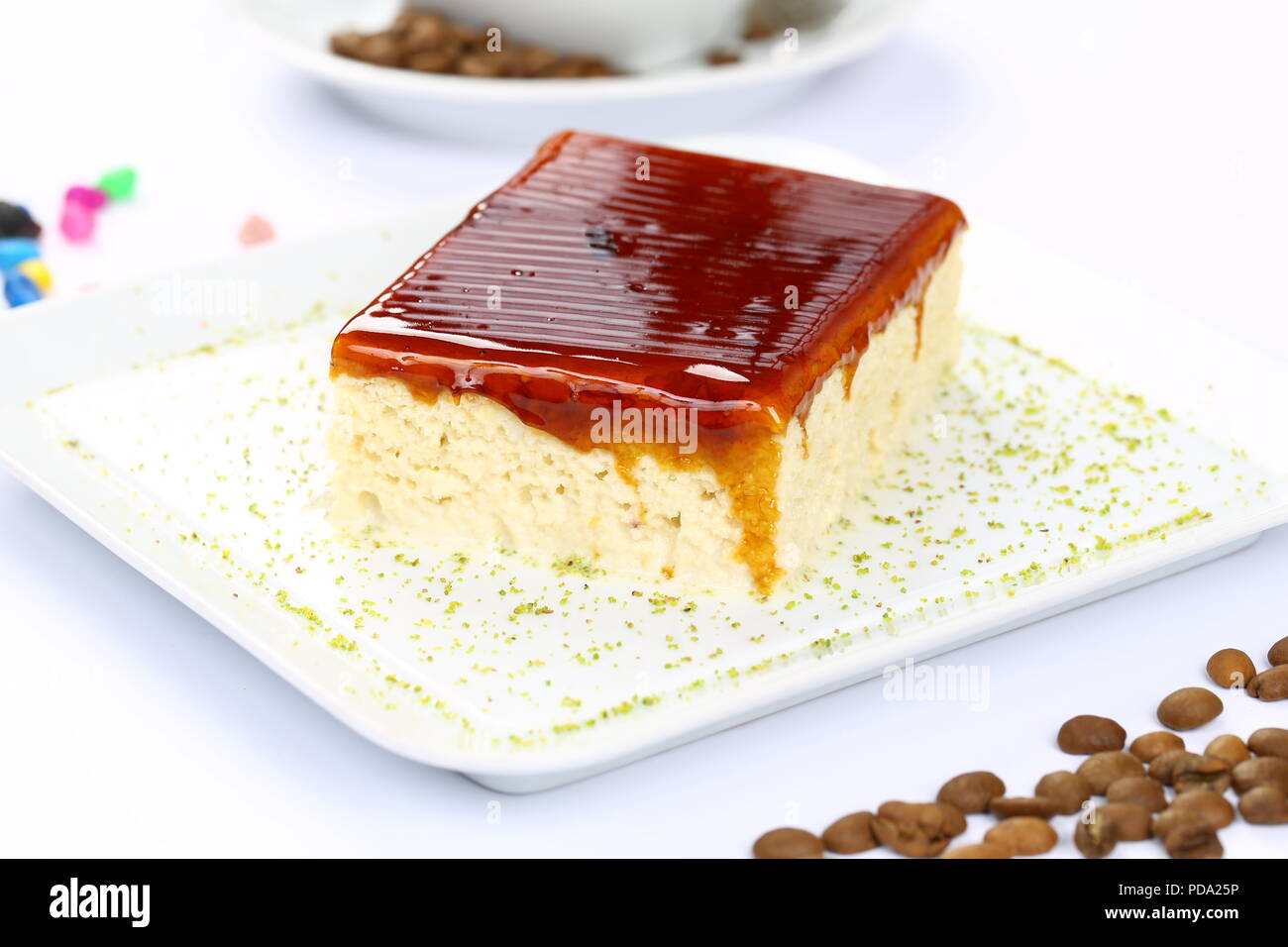Trilece Caramel Dairy Dessert Cake Stock Photo - Alamy