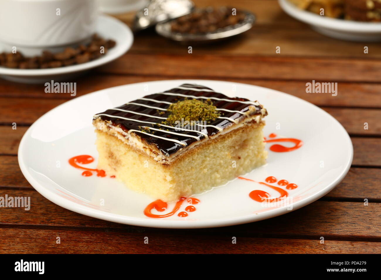 Trilece Caramel Dairy Dessert Cake Stock Photo - Alamy