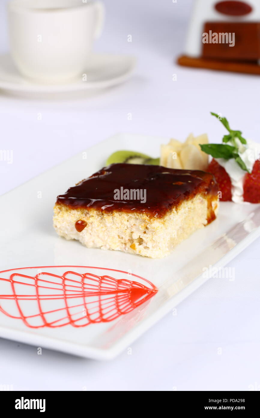 Trilece Caramel Dairy Dessert Cake Stock Photo - Alamy