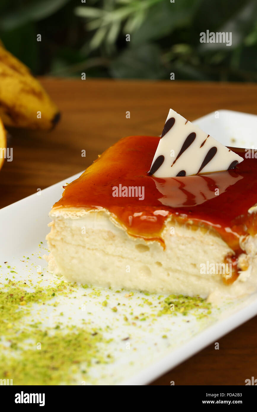 Trilece Caramel Dairy Dessert Cake Stock Photo - Alamy