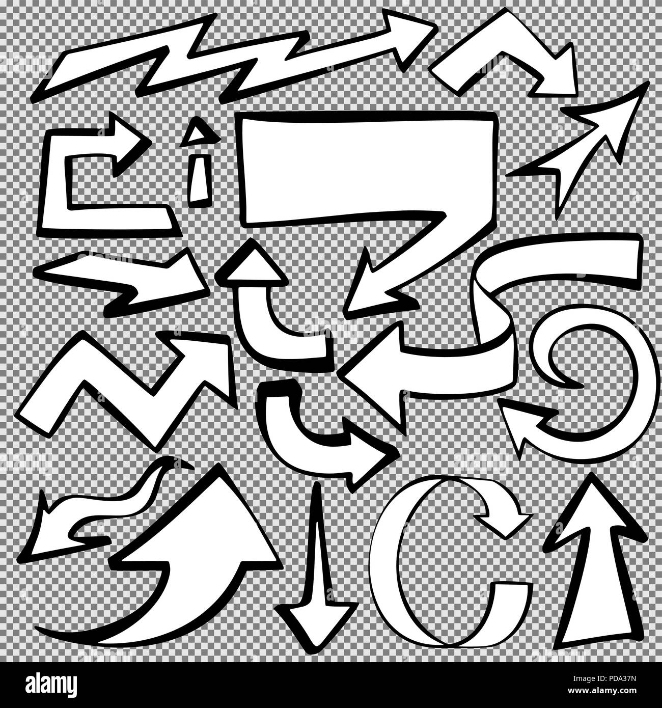 arrows set sketch hand drawn cartoon vector Stock Vector Image & Art ...